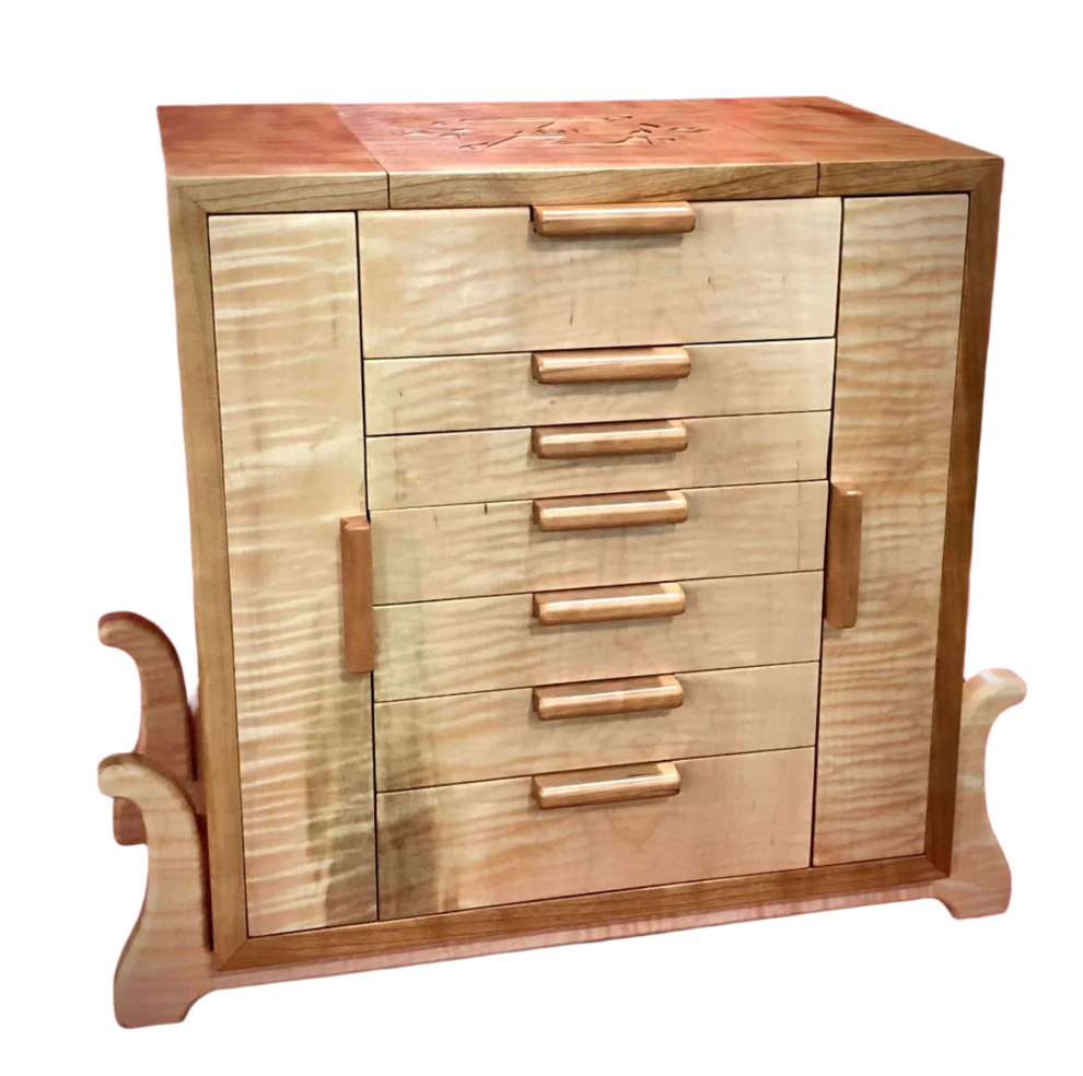 Large Luxury Desktop Custom Jewelry Box, Storage Chest, Optional Perso ...